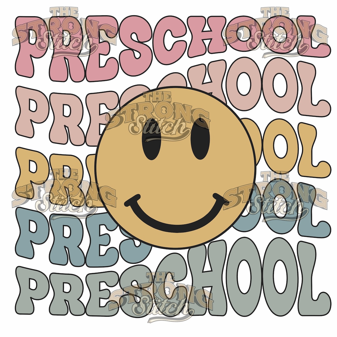 Preschool Smiley Colorful Bubble Text 300dpi PNG Digital Print - Etsy