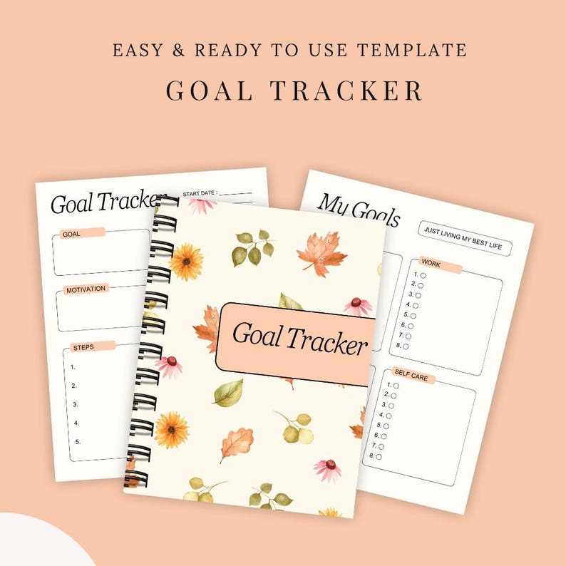 Goal Tracker Printable | Monthly & Weekly Goal Planner, Habit Tracker ...