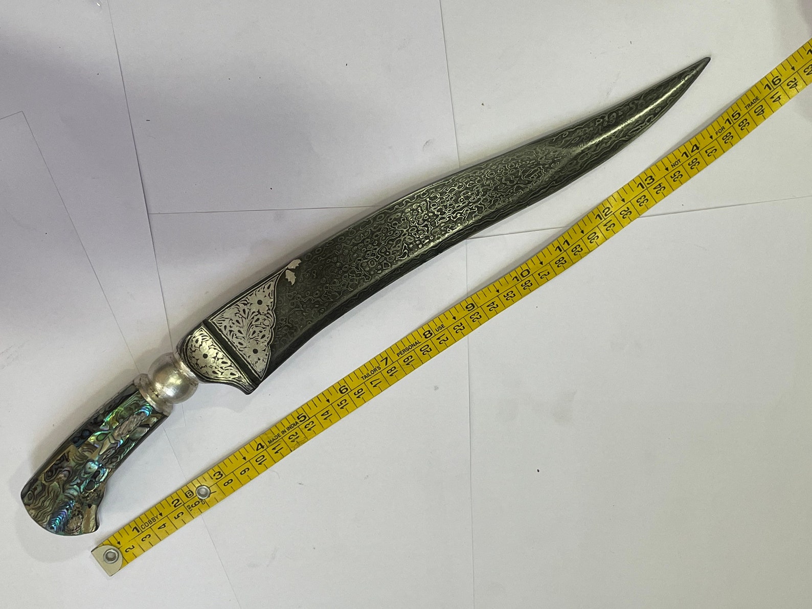 Indo Persian Damascus Silver Koftgari Worked Dagger With - Etsy