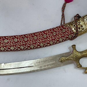 Royal Shahi Talwar Indian Short Sword With Lion Hunting Brass Hilt ...