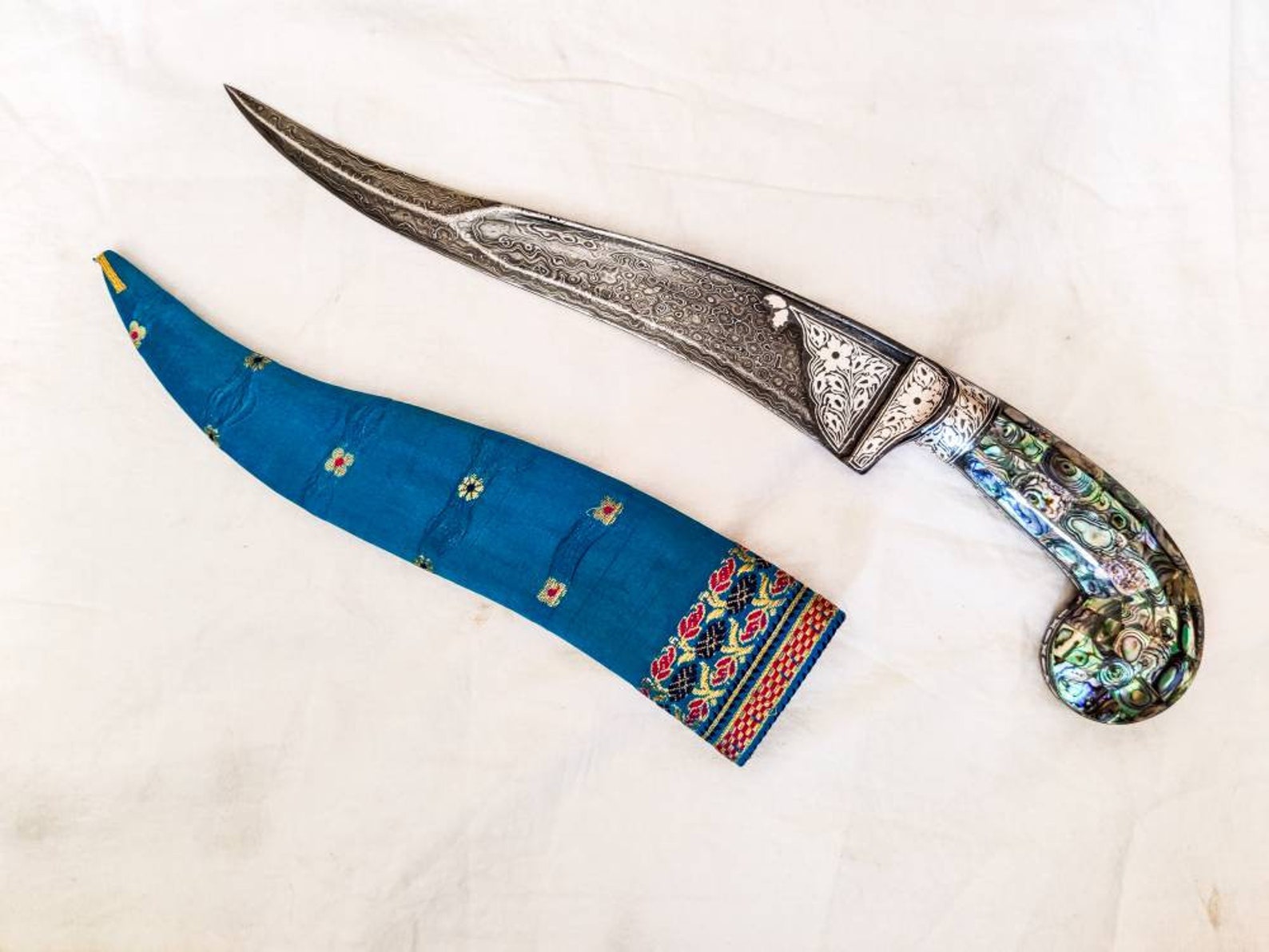 Ottoman Mughal Damascus Dagger With Mother of Pearl Handle and - Etsy
