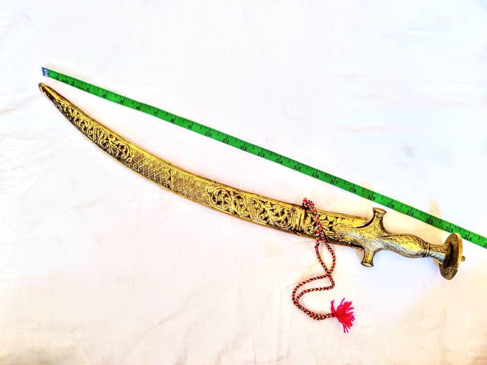 Handcrafted Indian Rajput Wedding Sword with sheath Golden | Etsy