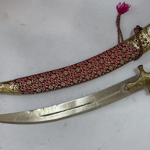 Royal Shahi Talwar Indian Short Sword With Lion Hunting Brass Hilt ...