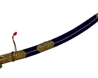 Indian Rajput Wedding Sword With Sheath off White Fabric Golden Look ...