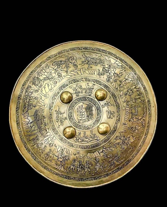 Handcrafted Battle Ready Steel Made Shield 16 Inches Brass - Etsy