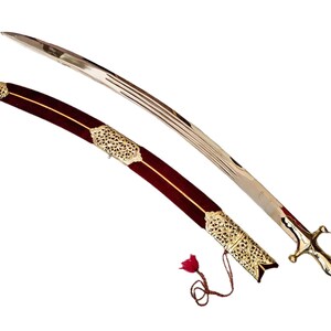 Indian Ceremonial Sword With Maroon Sheath Golden Hilt Full Size - Etsy