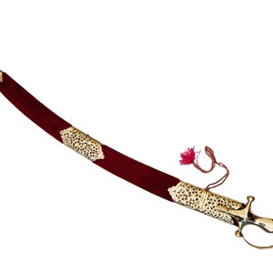 Indian Ceremonial Sword With Maroon Sheath Golden Hilt Full Size - Etsy