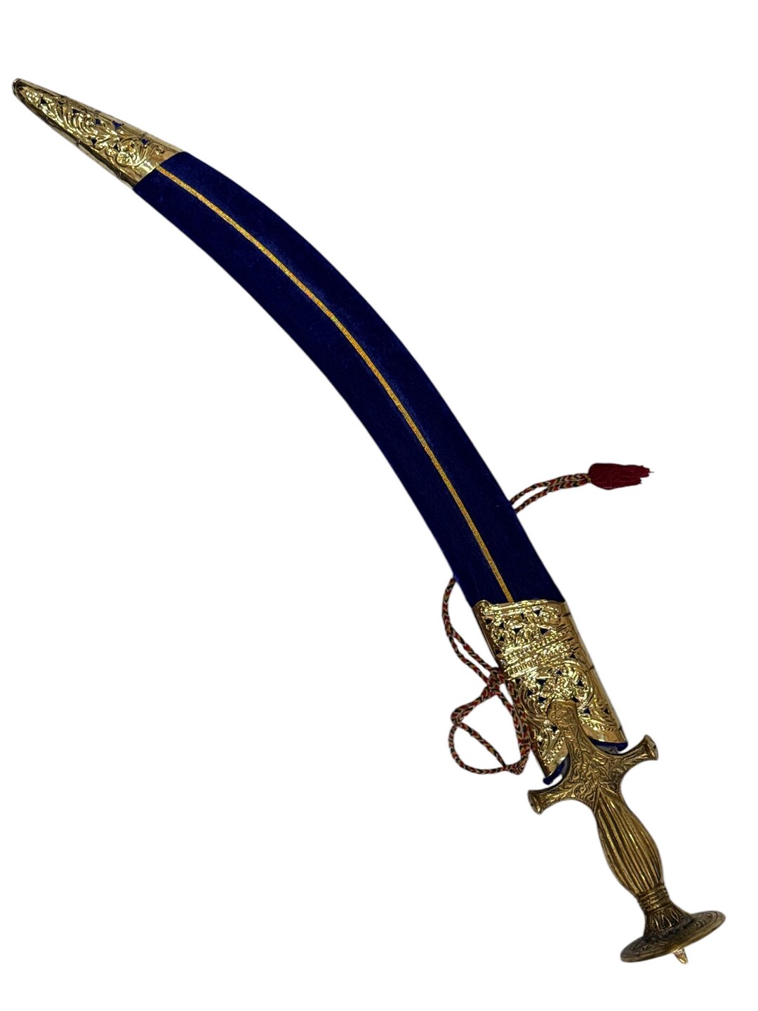 Royal Shahi Talwar Indian Short Sword With Engraved Carvings Brass Hilt ...