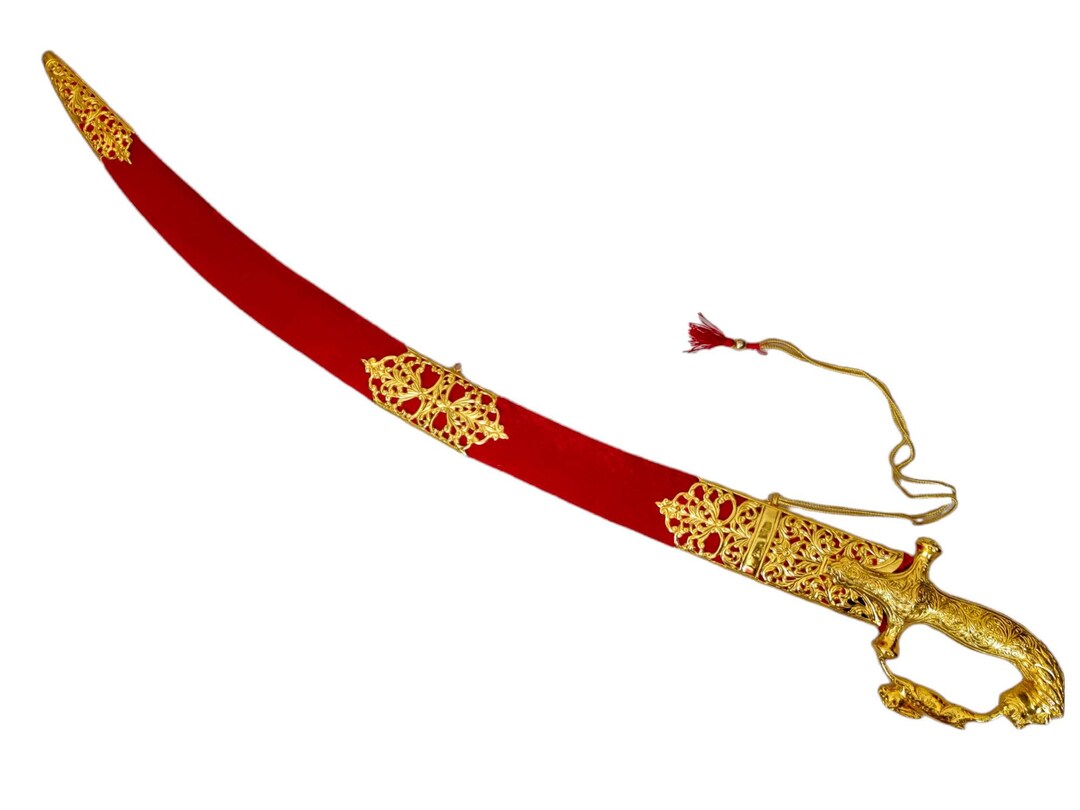 Indian Wedding/ceremonial Sword With Gold Plated Hilt and Fittings - Etsy