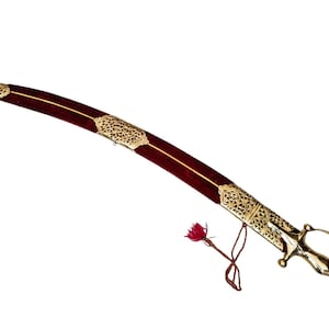 Indian Ceremonial Sword With Maroon Sheath Golden Hilt Full Size - Etsy
