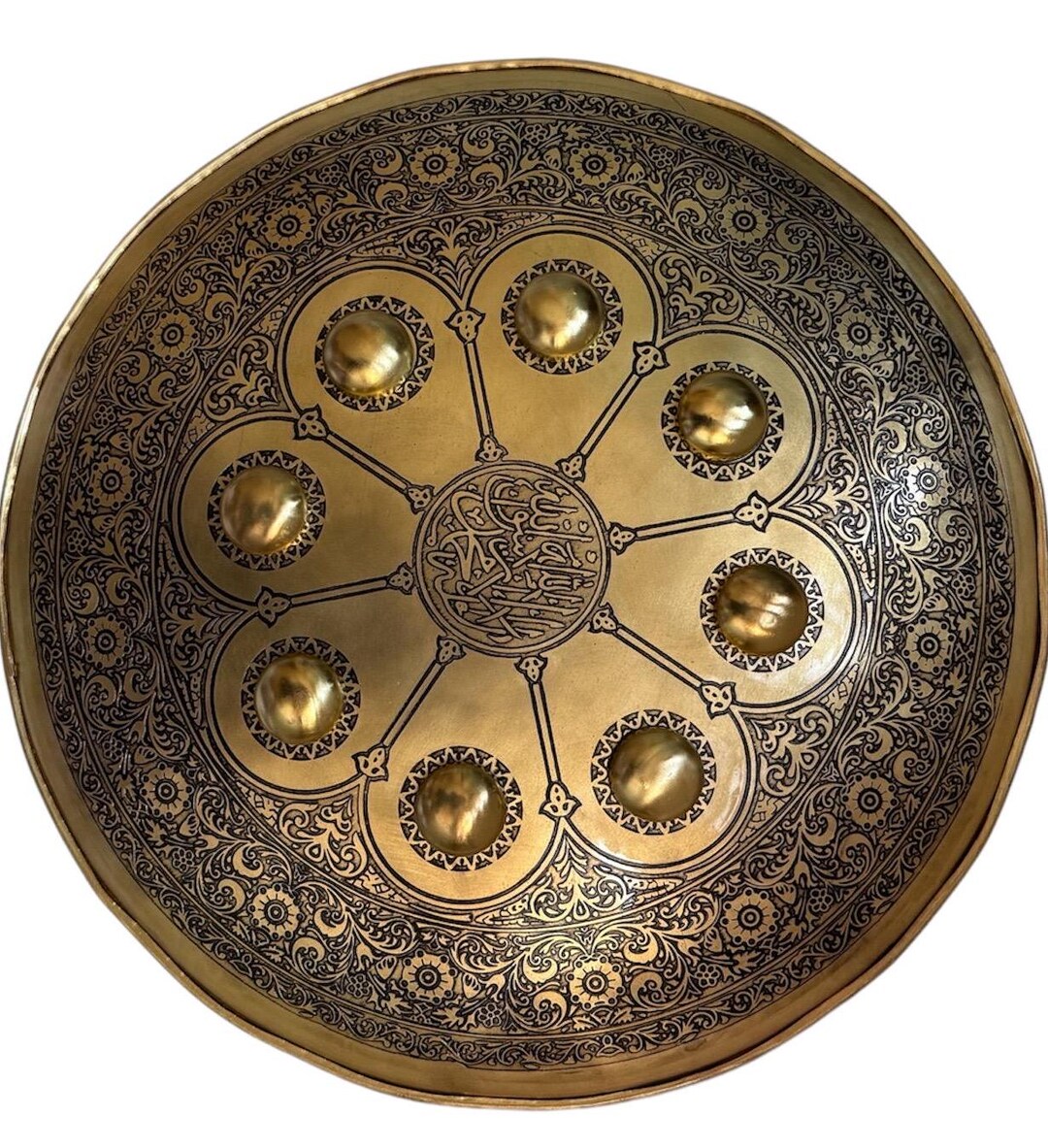 Handcrafted Shield 18 Inches With Islamic Engraved Engraving Steel Made ...