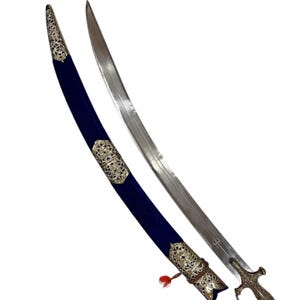 Shahi Talwar Indian Rajput Wedding Sword With Sheath Blue 38 Inches - Etsy