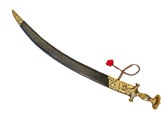 Handcrafted Indian Rajput Wedding Sword With Black Leather - Etsy