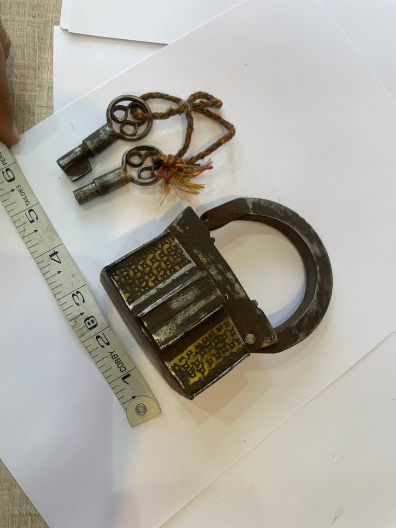 1900's Antique Iron Lock Tricky Two Keys Works Well - Etsy