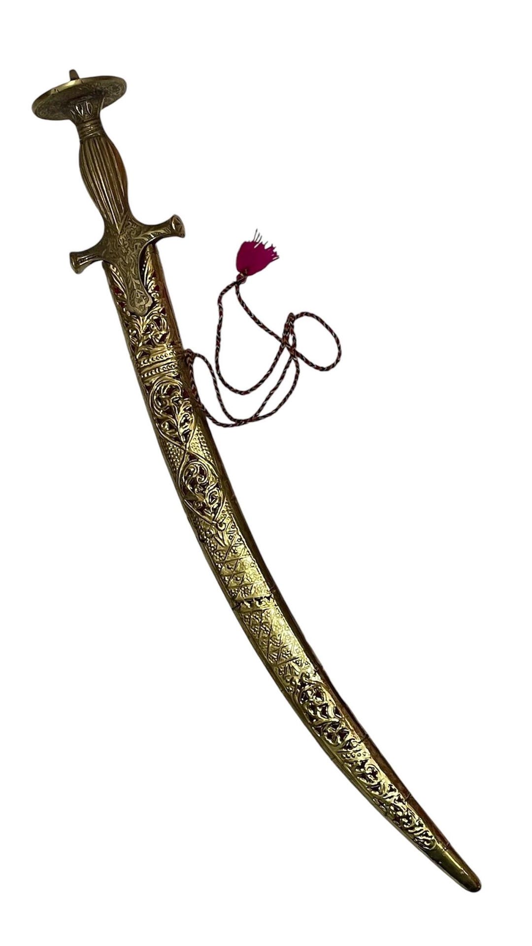 Golden Look Ceremonial Indian Rajput / Sikh Wedding Sword With Sheath ...