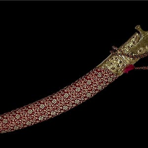 Royal Shahi Talwar Indian Short Sword With Lion Hunting Brass Hilt ...
