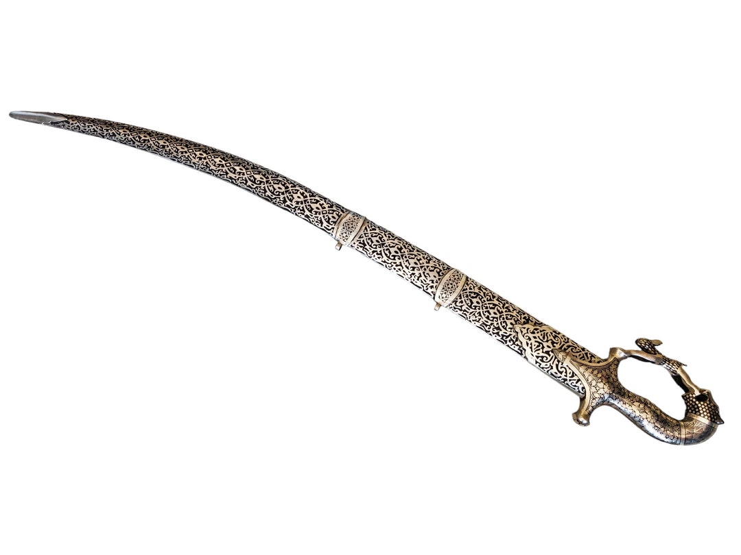 Handcrafted Indian Talwar/ Sword With Silver Koftgari Worked Comes With ...