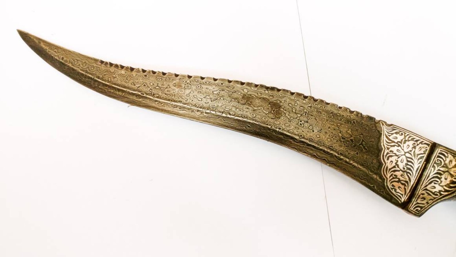 Damascus Kard / Dagger Camel Face With Silver Koftgari Work - Etsy