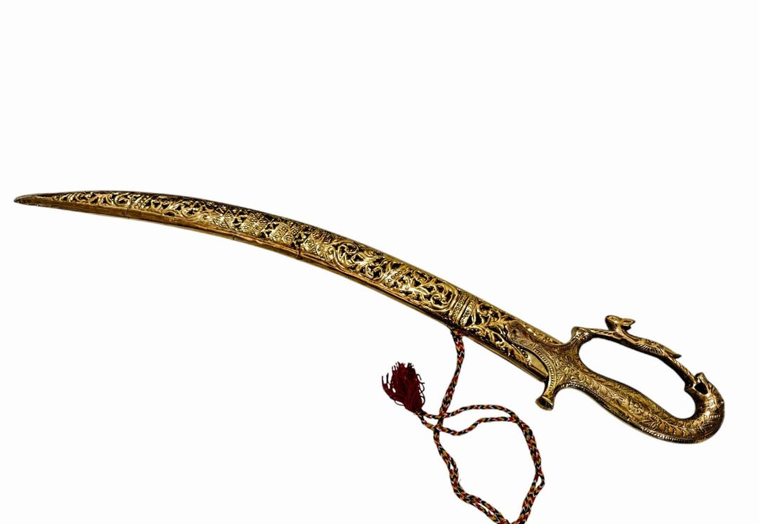 Golden Look Ceremonial Indian Rajput / Sikh Wedding Sword With Sheath ...