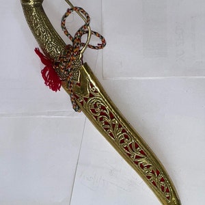 Indian Sikh Wedding Kirpan Lion Head Brass Metal Sheath and Grips ...
