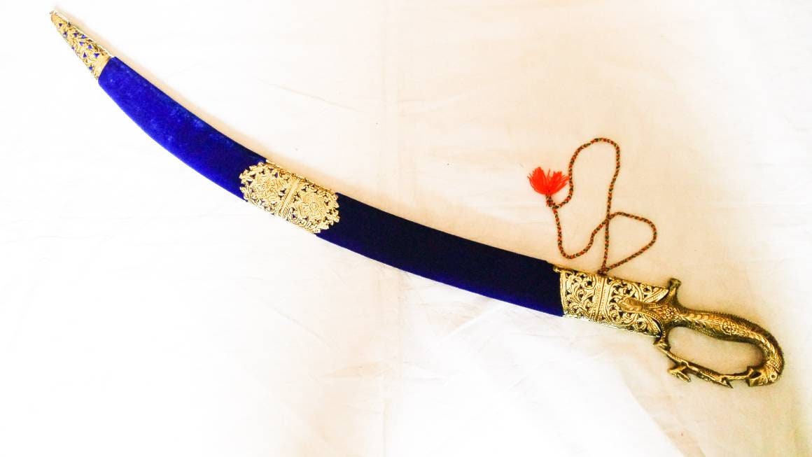 Handcrafted Indian Rajput Wedding Sword With Sheath Blue 35 | Etsy
