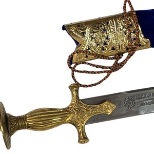 Royal Shahi Talwar Indian Short Sword With Engraved Carvings Brass Hilt ...