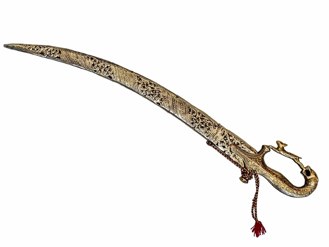 Golden Look Ceremonial Indian Rajput / Sikh Wedding Sword With Sheath ...