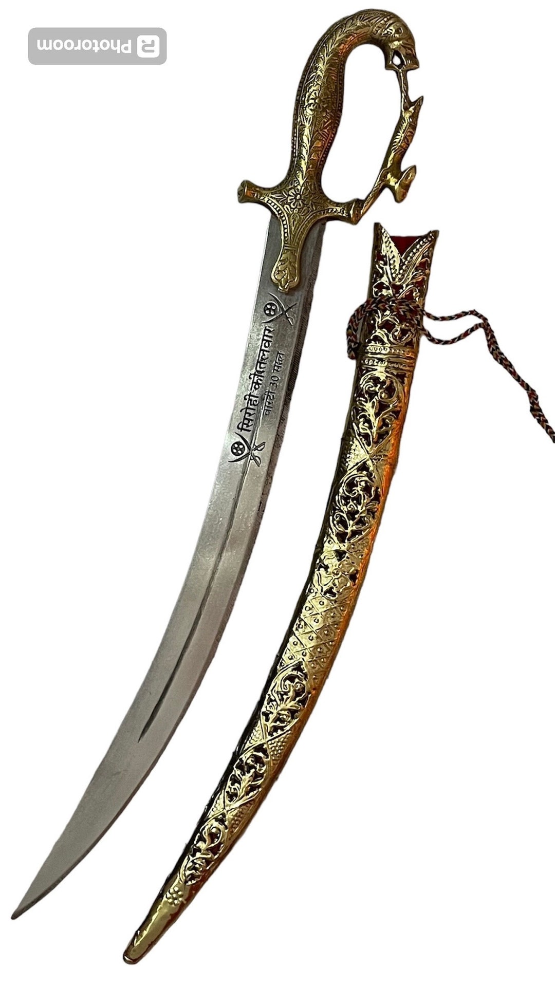 Golden Look Ceremonial Indian Rajput / Sikh Wedding Sword With Sheath ...