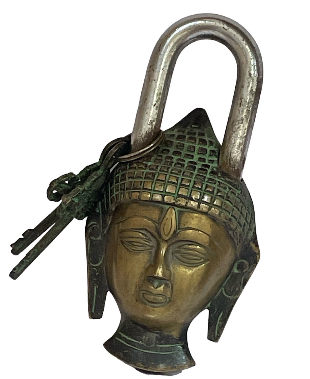 Lord Buddha Carved Tibetan Brass Pad Lock With Two Keys Works - Etsy