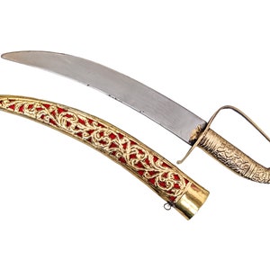 Golden Look Handcrafted Indian Sikh Wedding Kirpan Brass Scabbard 13 ...