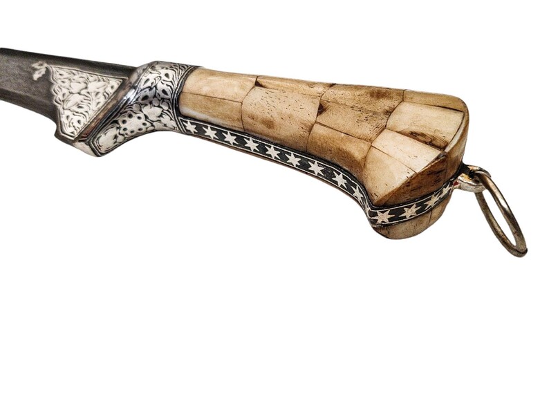 Vintage Reproduction Damascus Pesh Kabz Dagger With Bone - Etsy