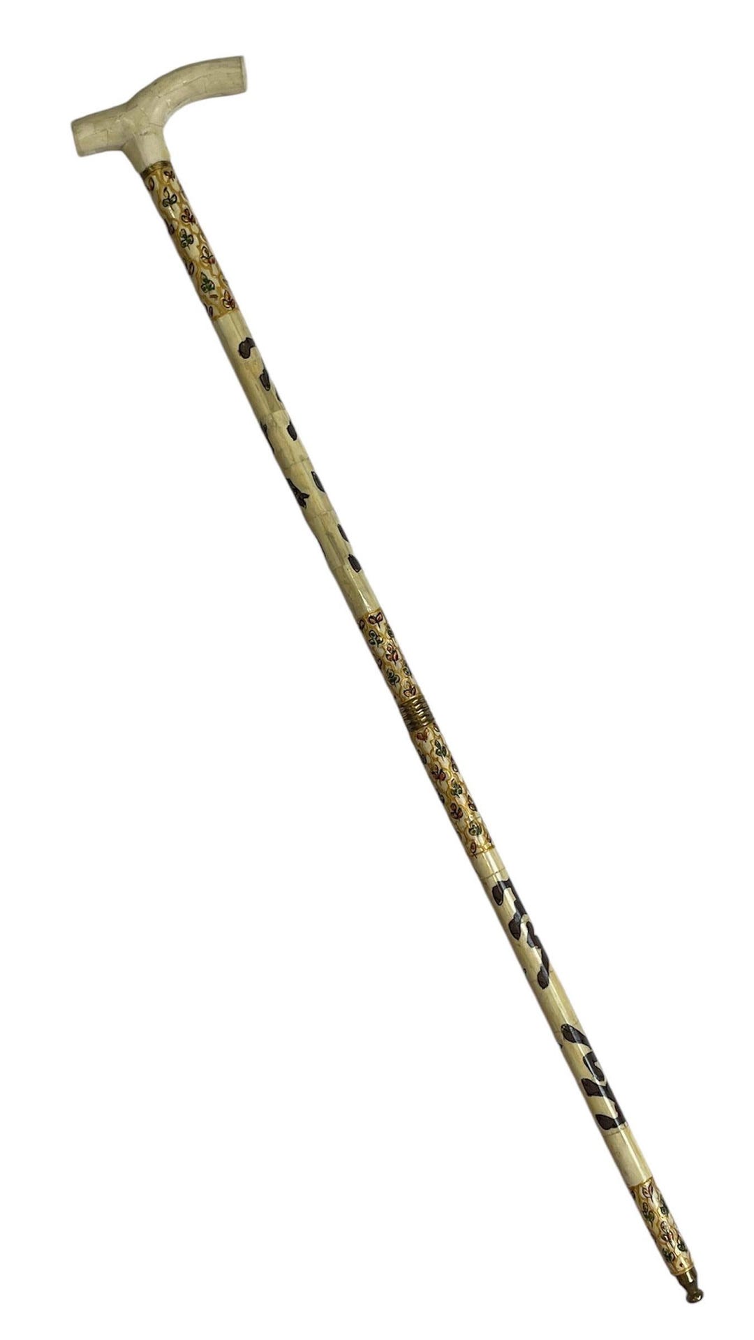 Hand-crafted Camel Bone Cane Walking Stick All Over Hand Painted ...