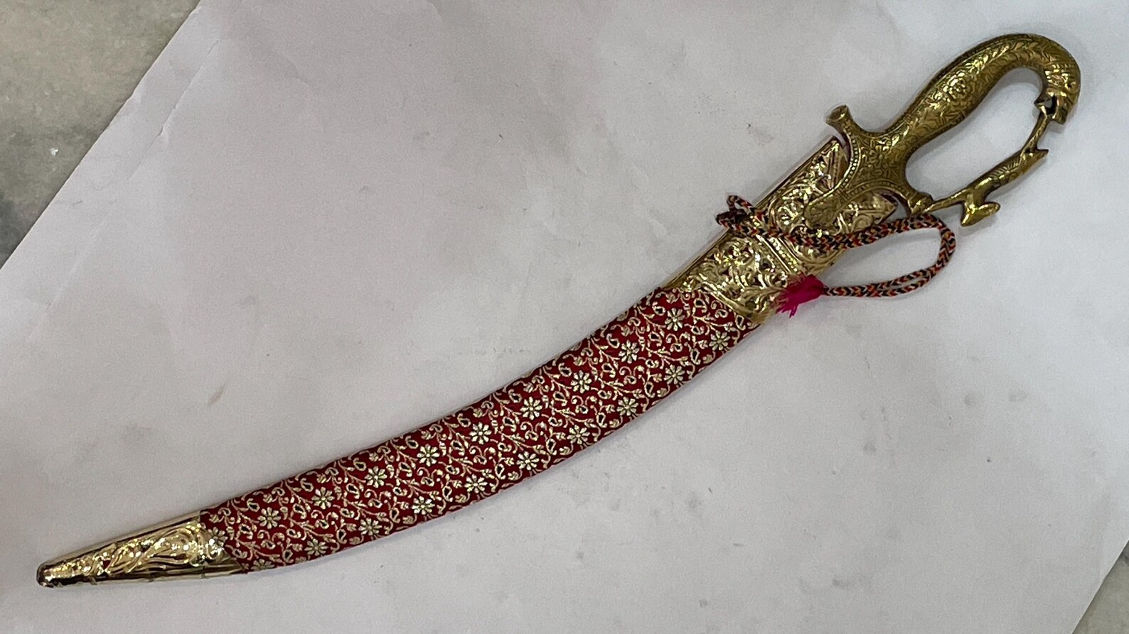Royal Shahi Talwar Indian Short Sword With Lion Hunting Brass Hilt ...