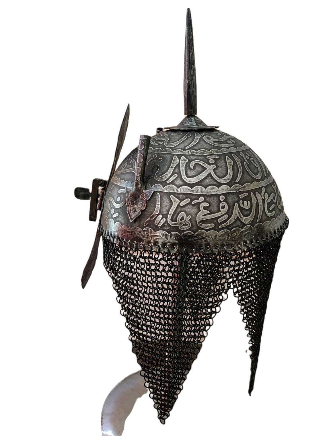 Ottoman Islamic Kufic Helmet Khula Khud With Engraved Carvings - Etsy