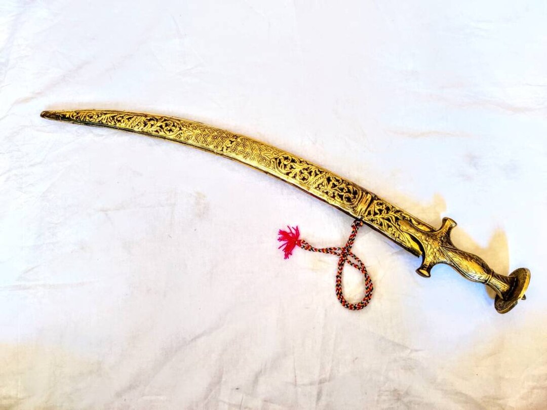 Handcrafted Indian Rajput Wedding Sword With Sheath Golden - Etsy