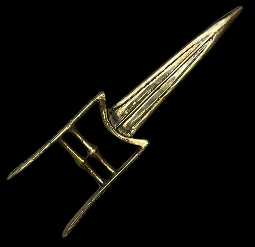 Indian Rajput Katar Golden Look Brass Made Tiger Knife Dagger With ...