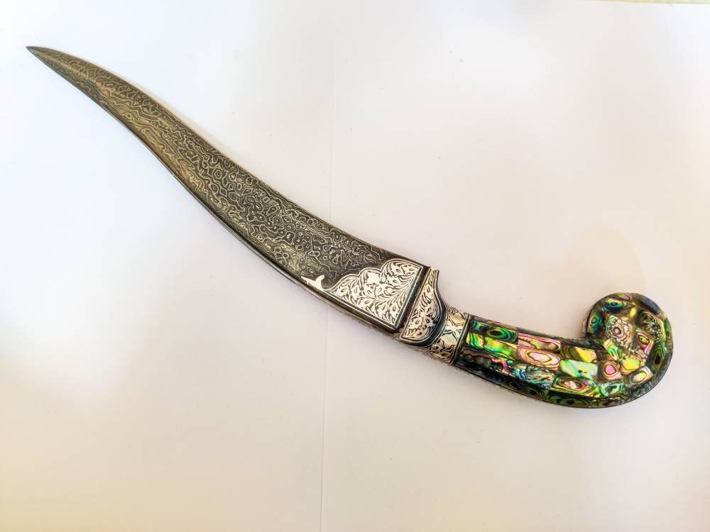 Ottoman Mughal Damascus Dagger With Mother of Pearl Handle and | Etsy