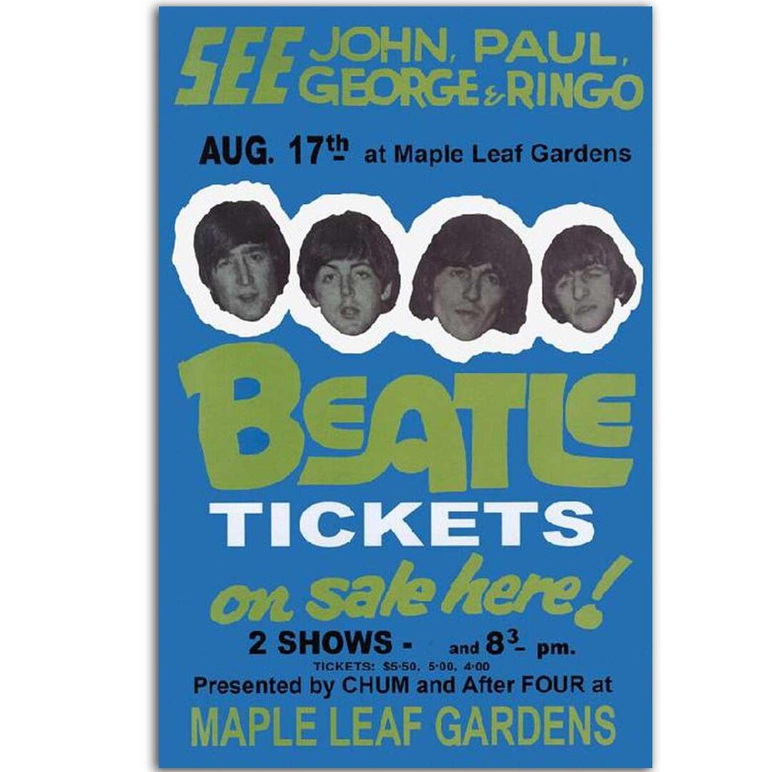 The Beatles Toronto Concert Poster, 1966 Reproduction 11x17 - Etsy