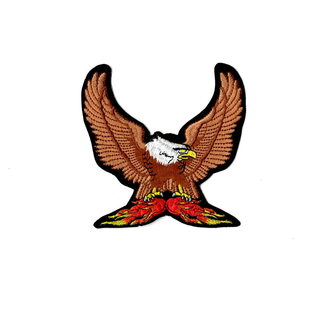 Eagle on Flames Embroidered Patch - Etsy