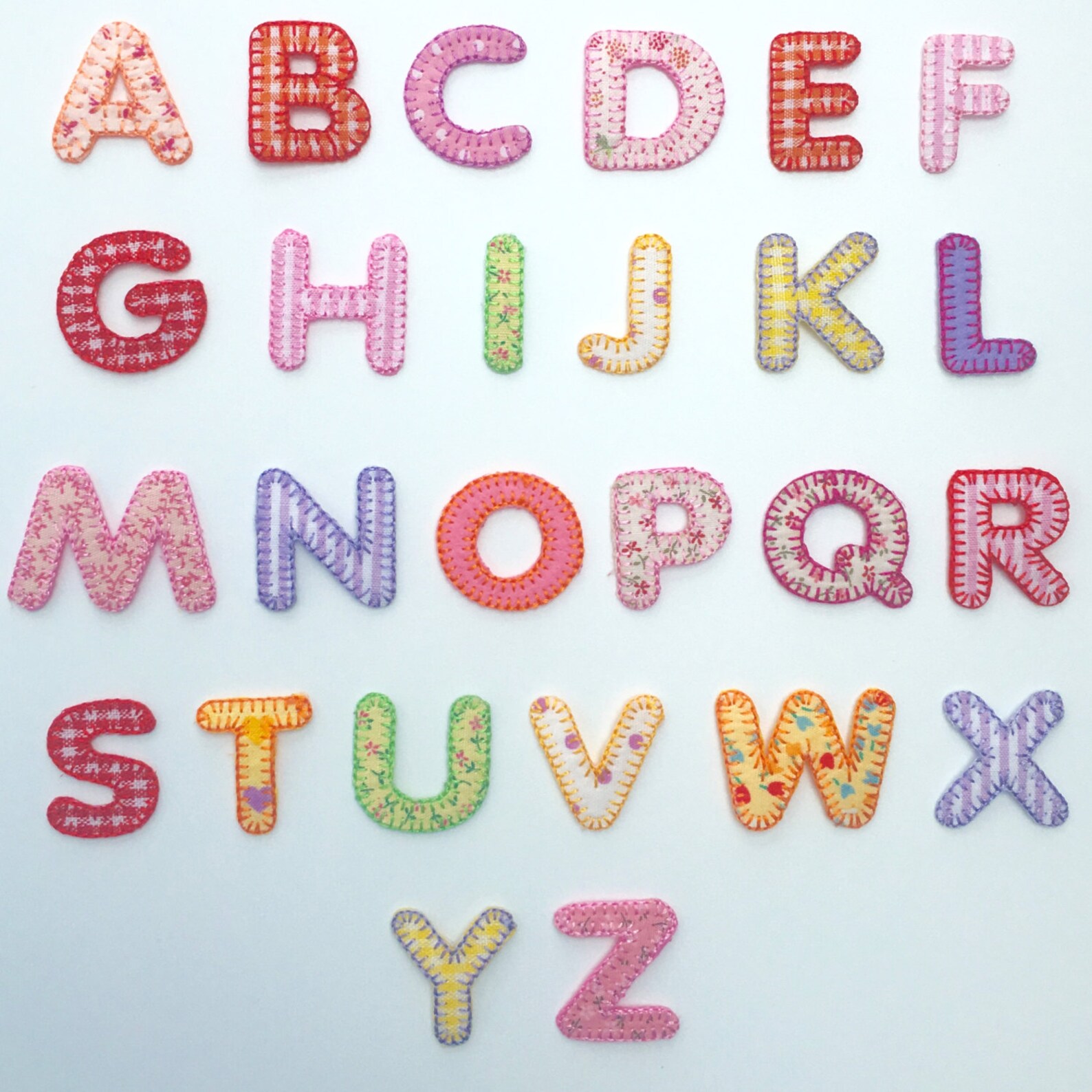 Embroidered Iron on Patchwork Alphabet Letters - Etsy
