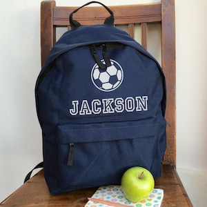 Personalised Vinyl Football Backpack With ANY NAME Kids Children ...
