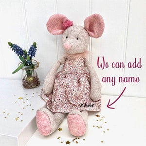 Personalised Soft Toy Tweed Mouse - Etsy