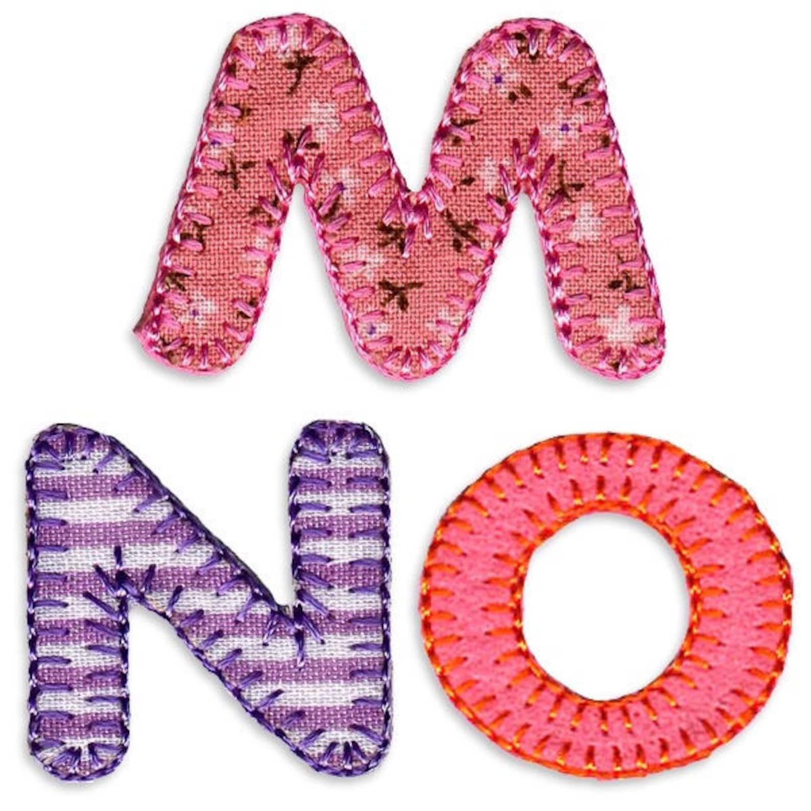 Embroidered Iron on Patchwork Alphabet Letters - Etsy