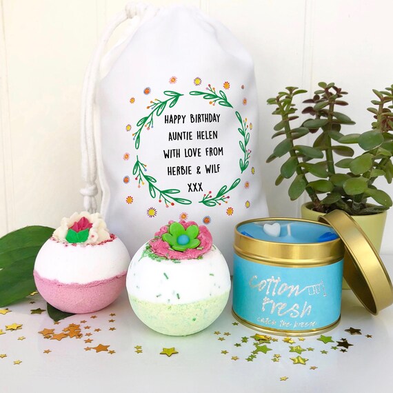 Happy Birthday Bath Bomb and Candle Gift Set Handmade Bath - Etsy Nederland