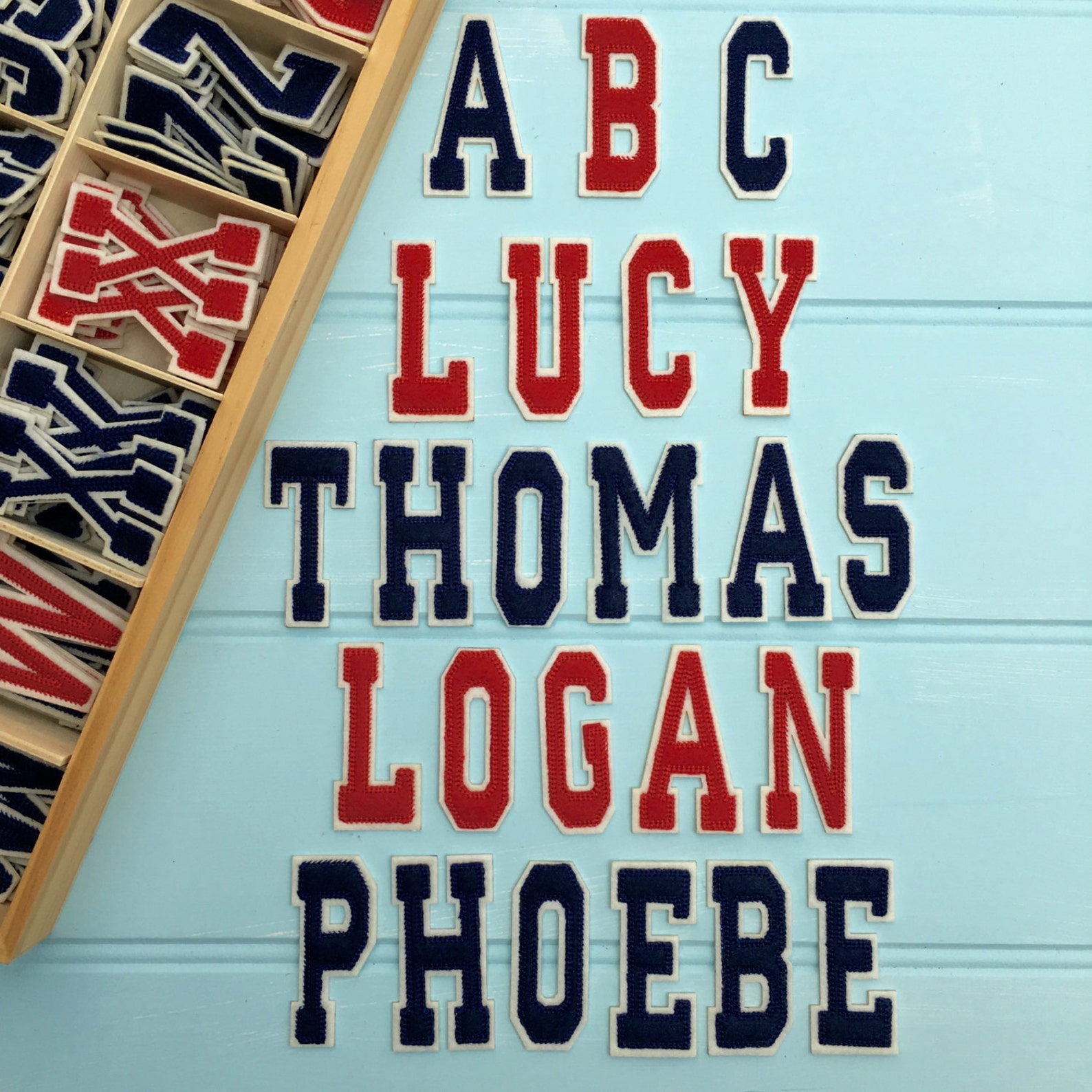 Embroidered Iron on Patch Varsity Alphabet Letters Custom Name | Etsy