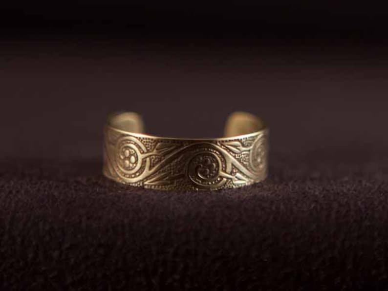 Celtic Art Cuff. Pictish Floral Spiral Design, Etched in Brass ...