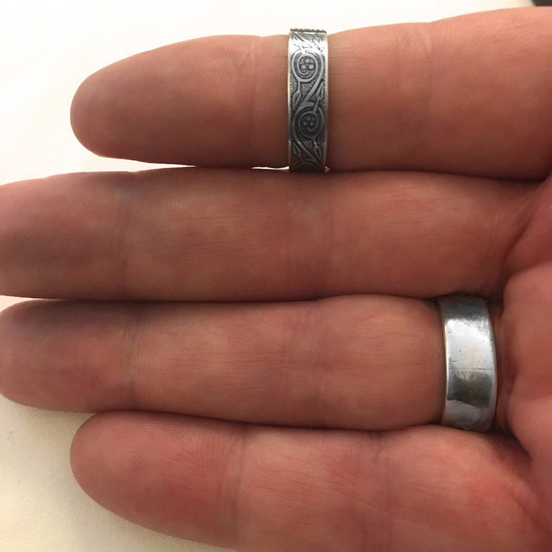 Celtic Art Open Ring. Pictish Floral Spiral Design Etched in - Etsy