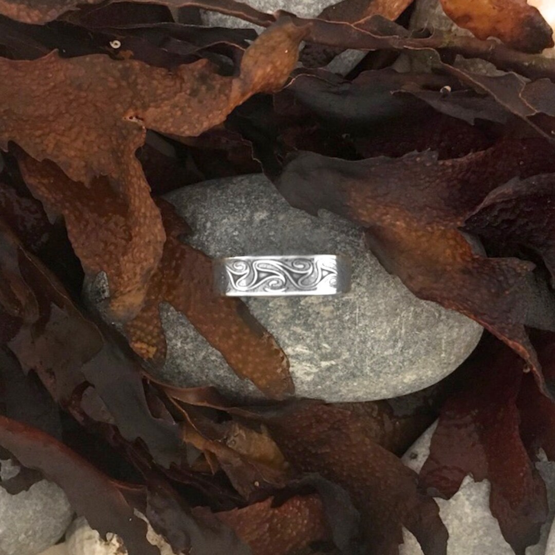 Celtic Art Open Ring. Pictish, Pagan, Le Tene, Spiral Design, Etched in ...