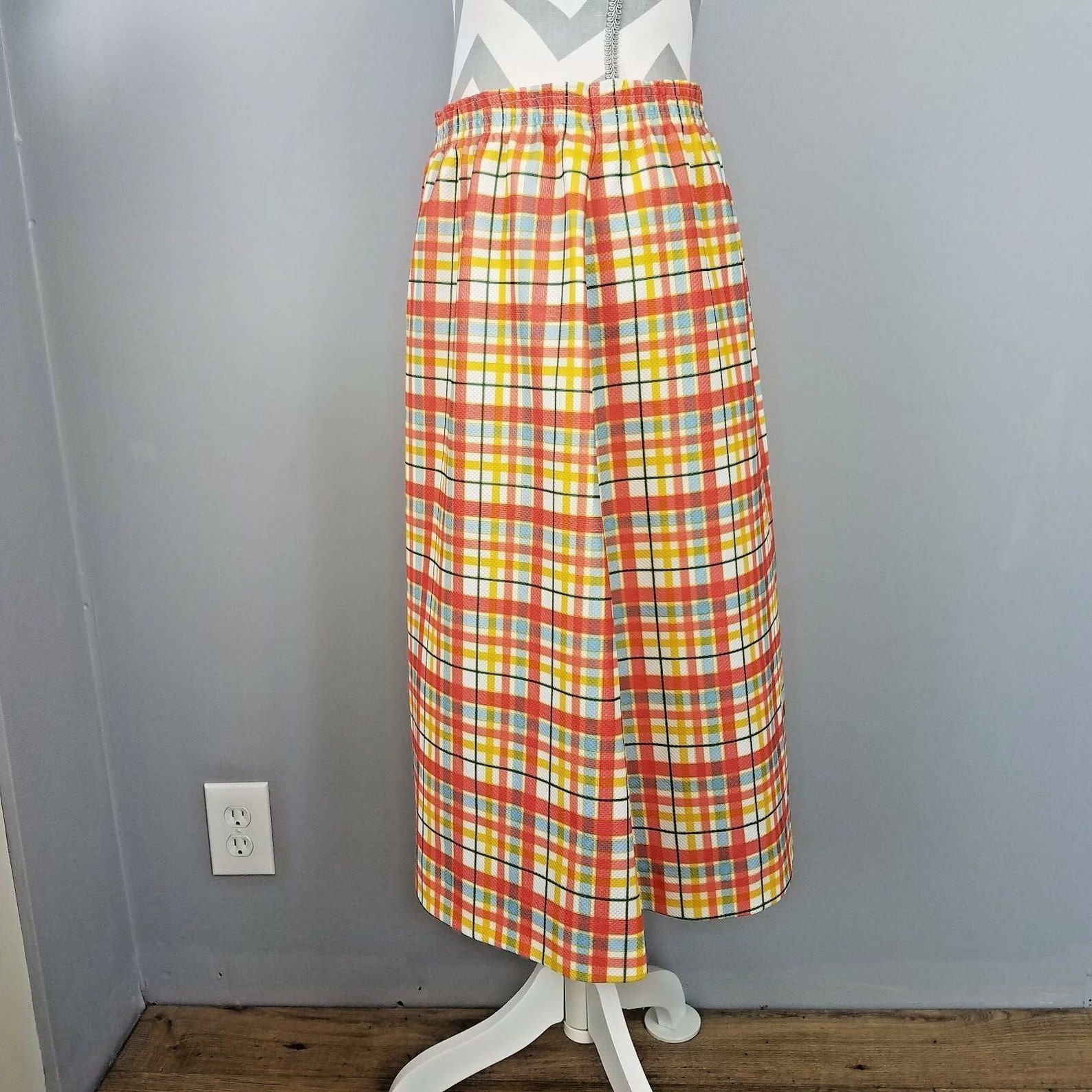 Fire Islander Plaid Skirt Size 11 12 Elastic Waist Multi Color - Etsy