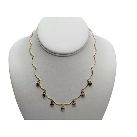 Apostrophe Gold Tone Curved Chain Tiny Dangles Necklace Dainty | Etsy